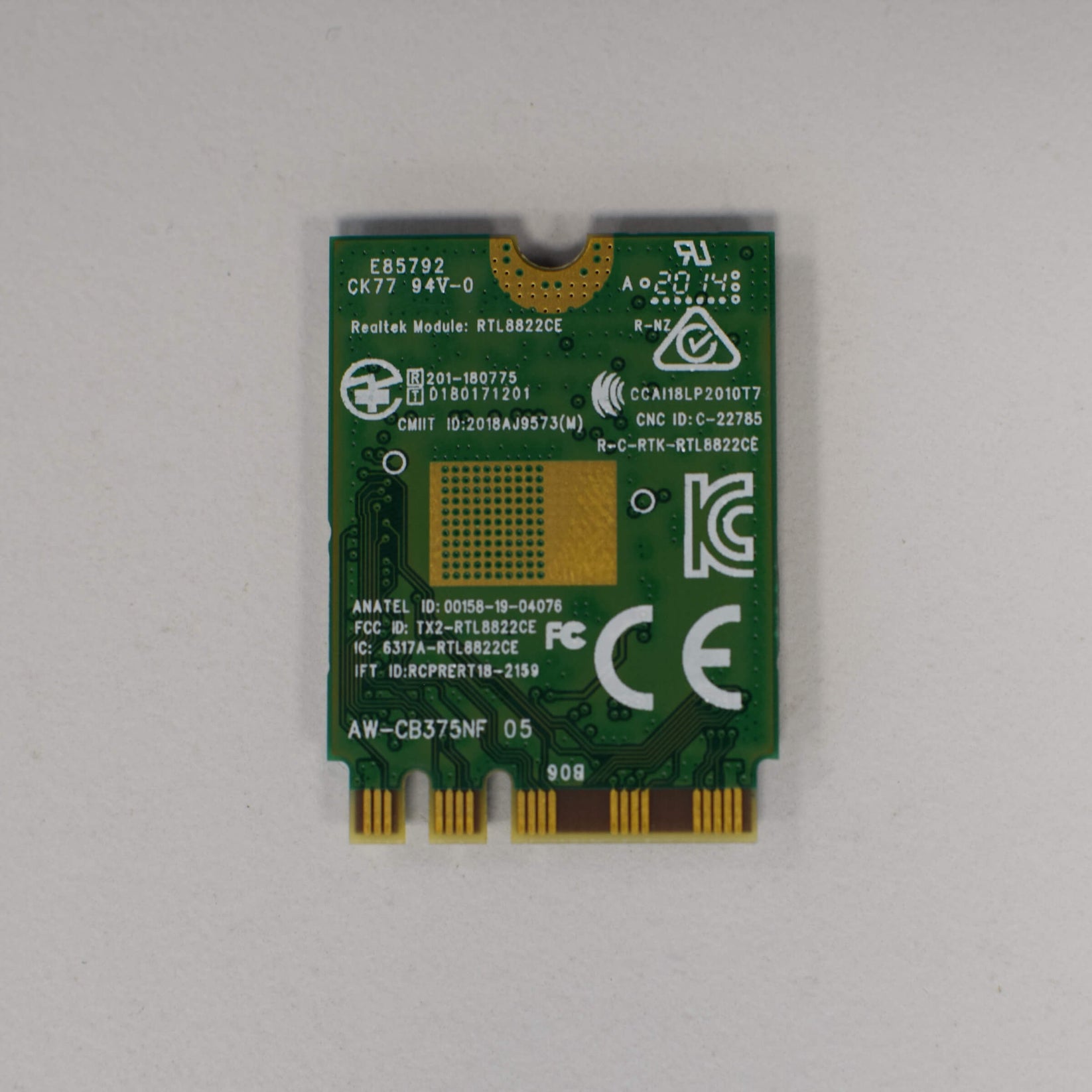 Realtek RTL8822CE M.2 Network Card Dual Band 802.11ac WiFi Bluetooth 5 ...